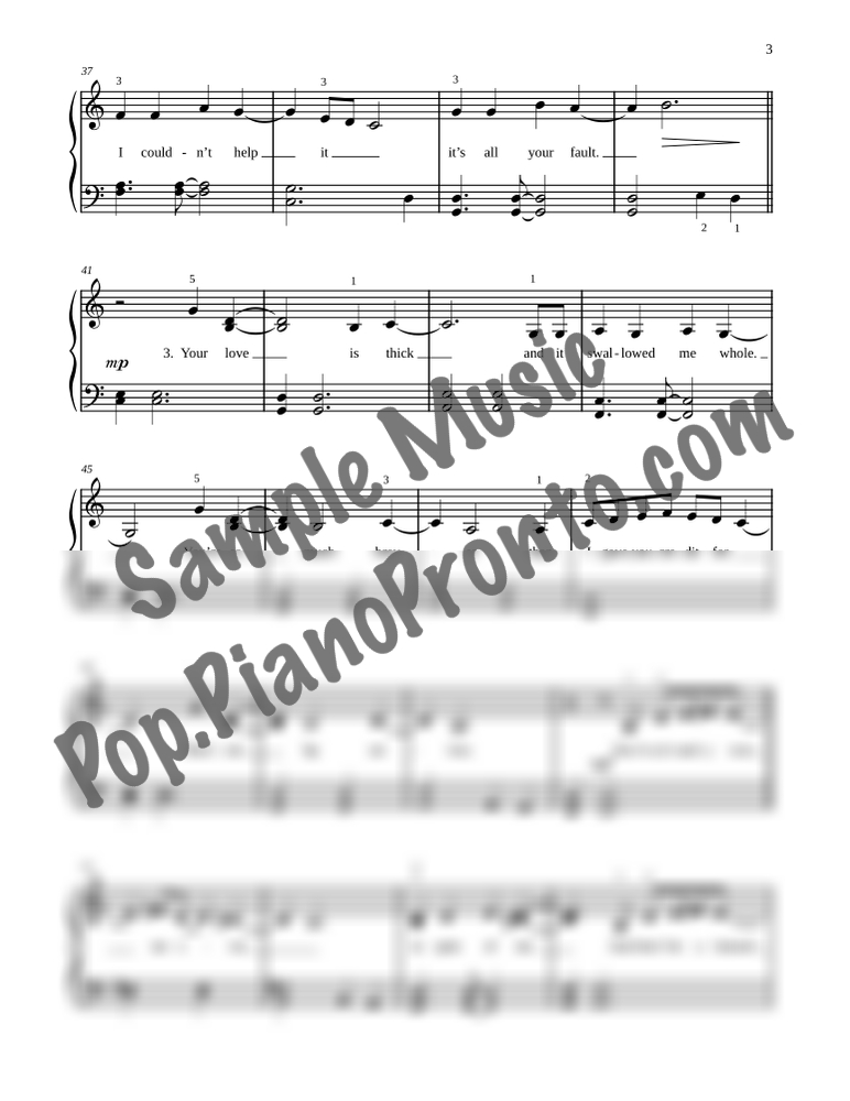 Head Over Feet (Easy Piano) By Alanis Morissette - F.M. Sheet Music - Pop Arrangements by ...
